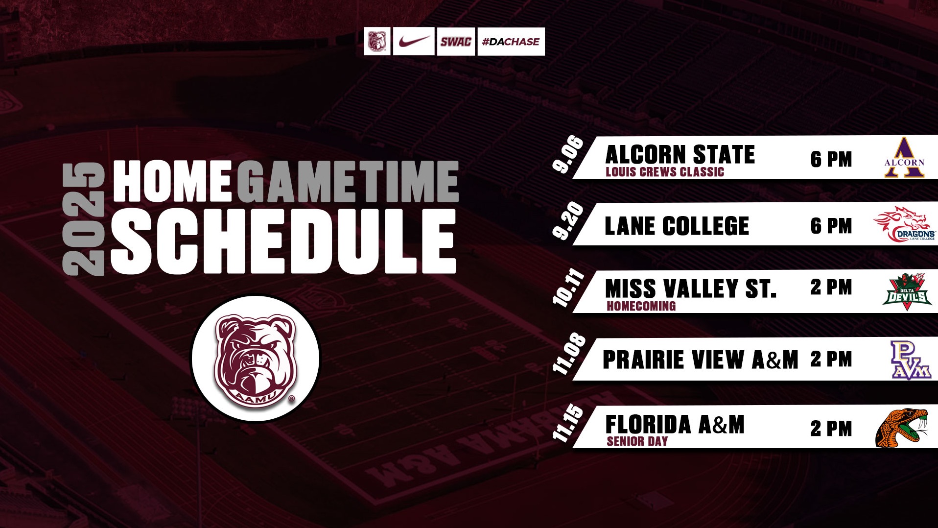 Alabama A&M Announces 2025 Football Schedule - Alabama A&M Athletics