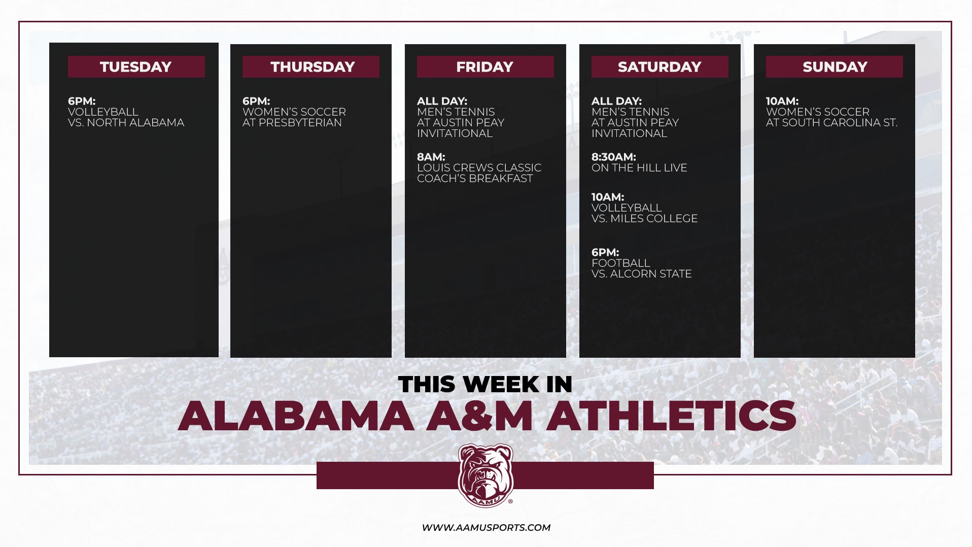 This Week in Alabama A&M Athletics - Alabama A&M Athletics