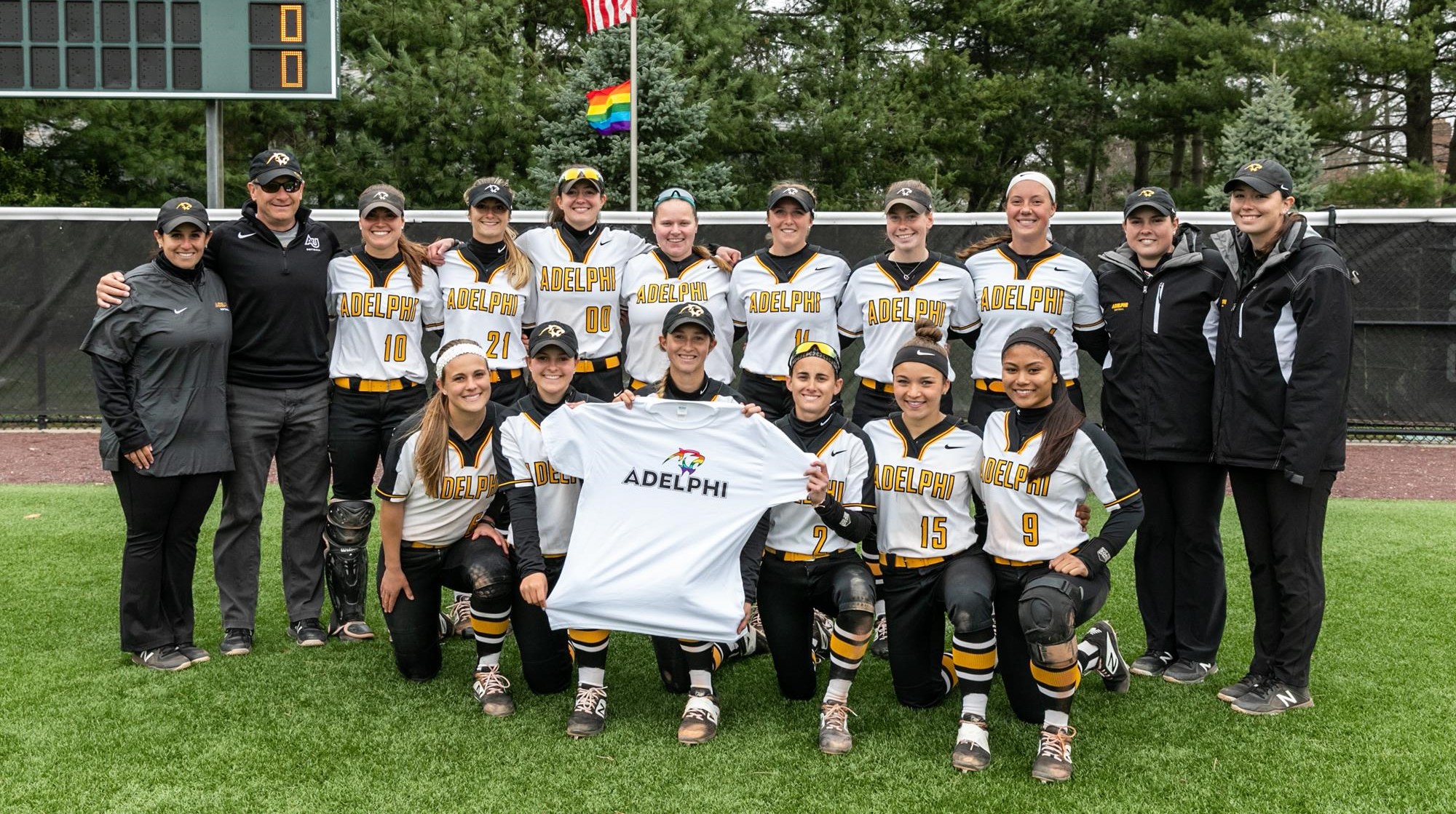 Softball Sweeps SCSU on Pride at the Park Day, 5-0 and 8-0 - Adelphi ...