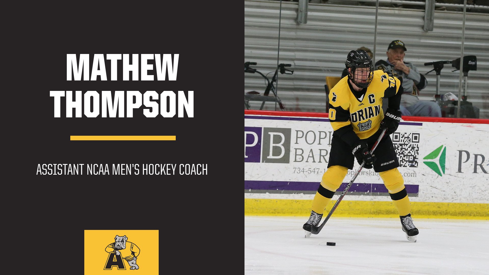 Thompson Returns to Adrian as Assistant NCAA Men's Hockey Coach ...