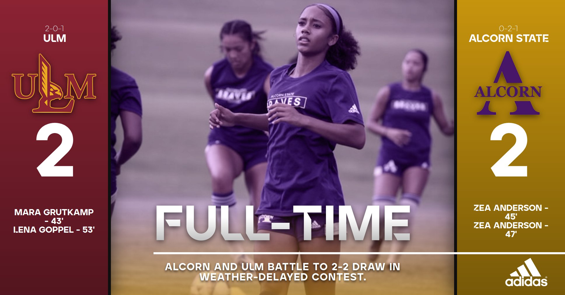 MATCH REPORT | Alcorn 2, ULM 2 - Alcorn State University Athletics