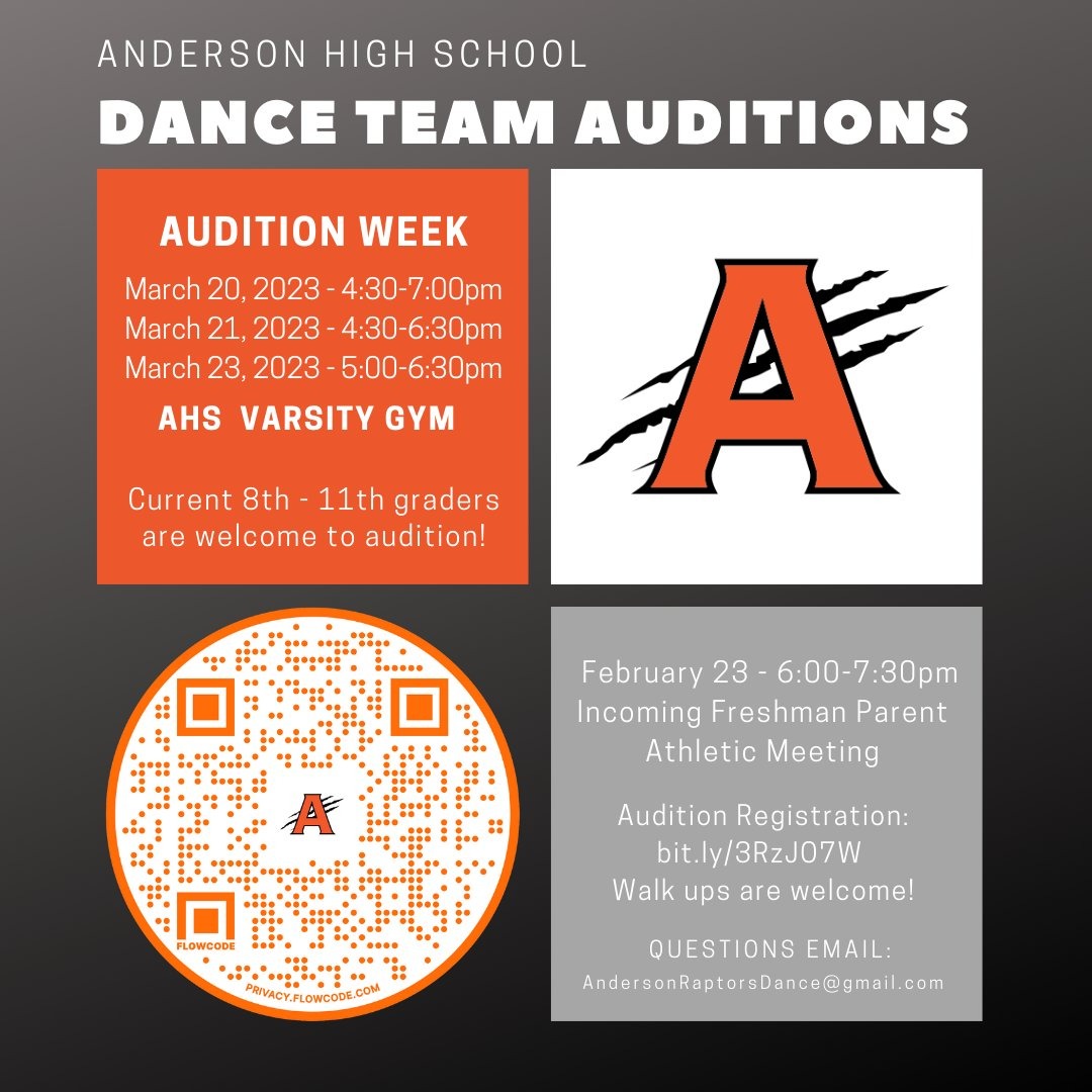 Register: Dance Team Auditions - Anderson Raptors Athletics