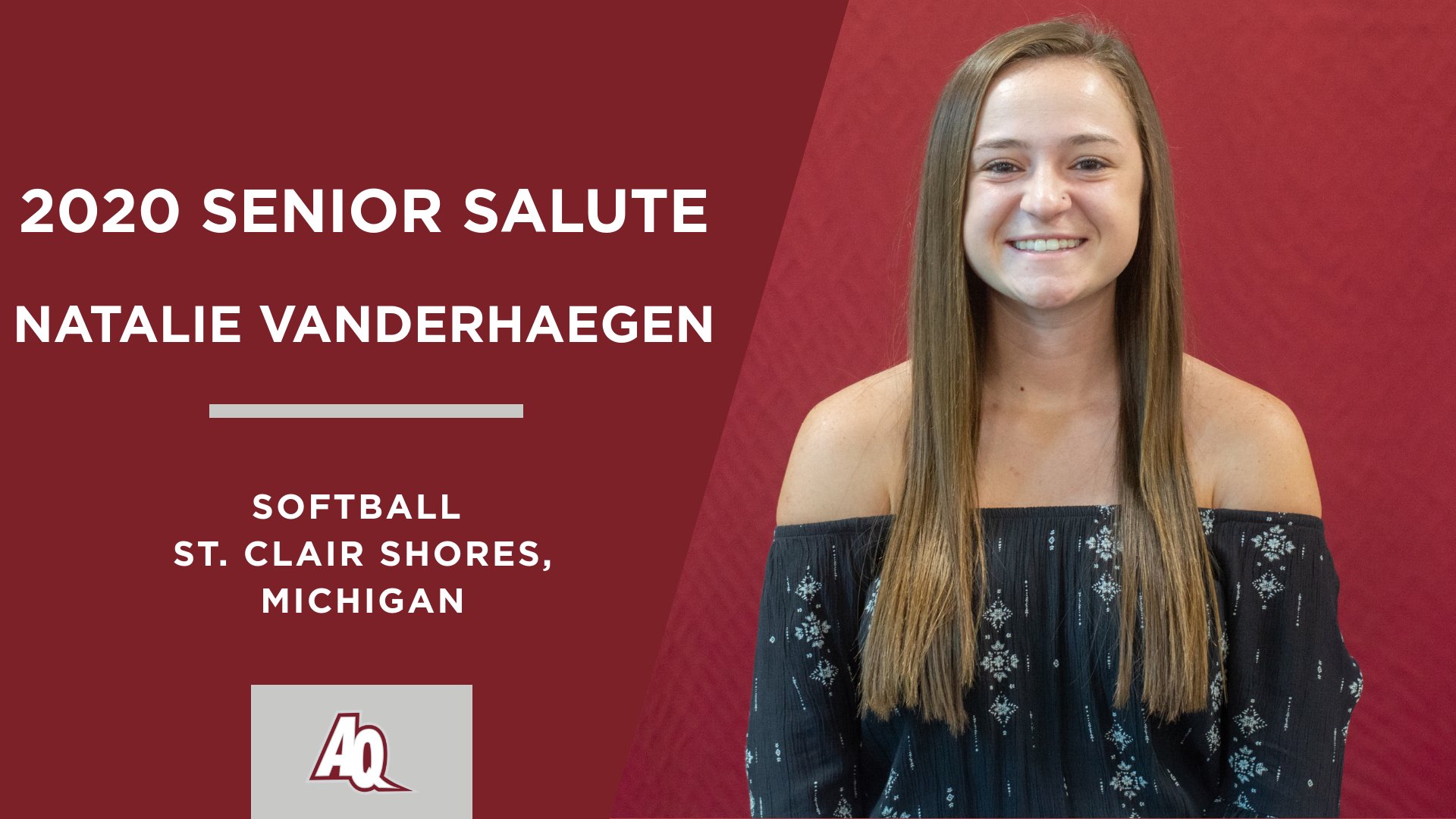 2020 Senior Salute: Natalie VanDerHaegen - Aquinas College