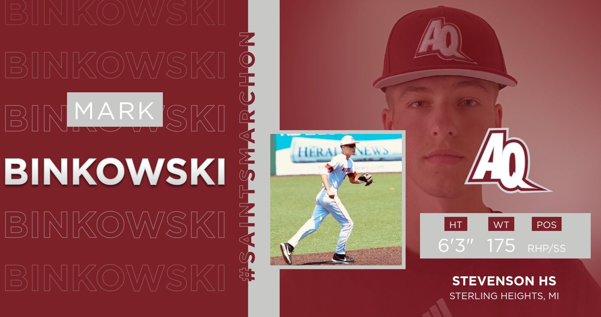 AQ Baseball Signs Mark Binkowski to 2020 Class - Aquinas College