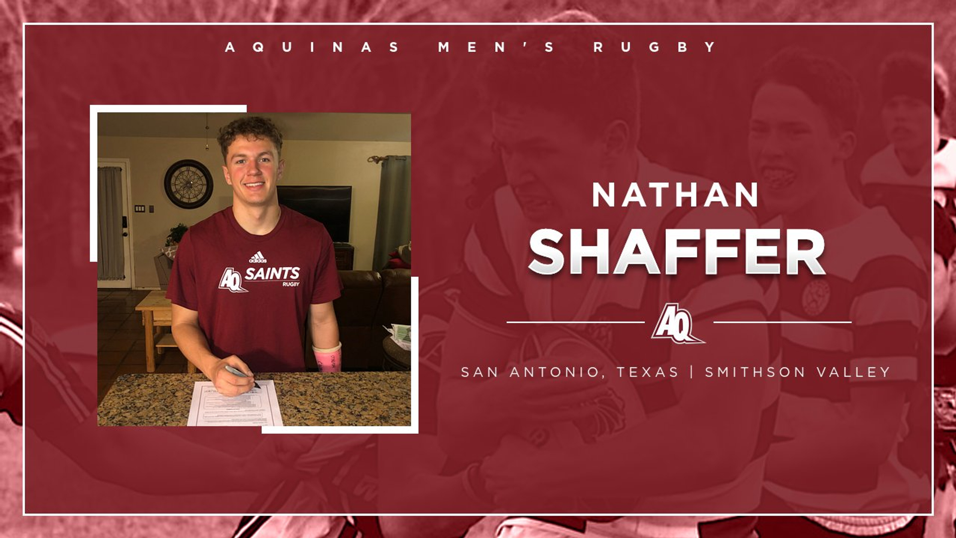 Nathan Shaffer Signs With Aquinas Men’s Rugby - Aquinas College