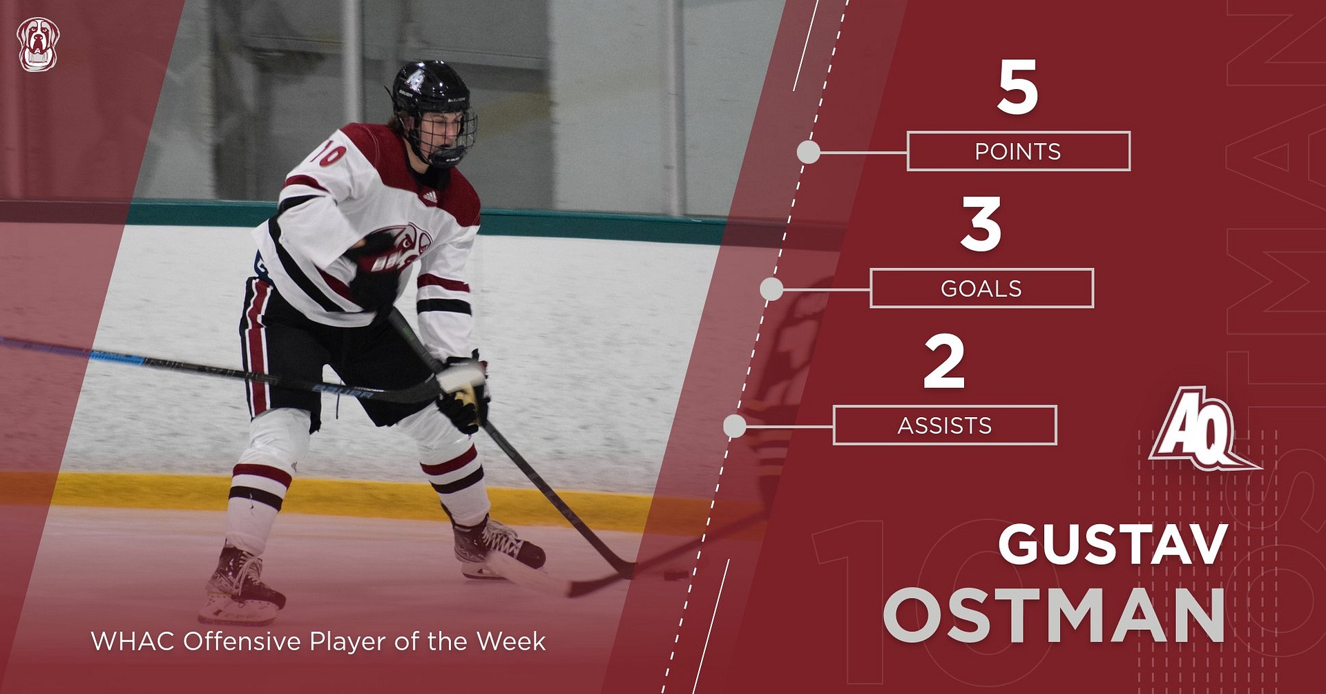 Ostman earns WHAC Honor After First Career Hat Trick - Aquinas College