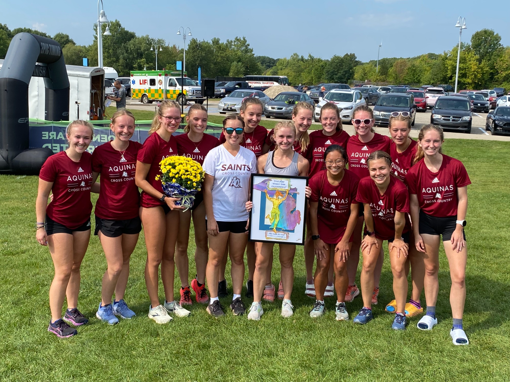 Women's Cross Country Wins GRCC Raider Invitational - Aquinas College