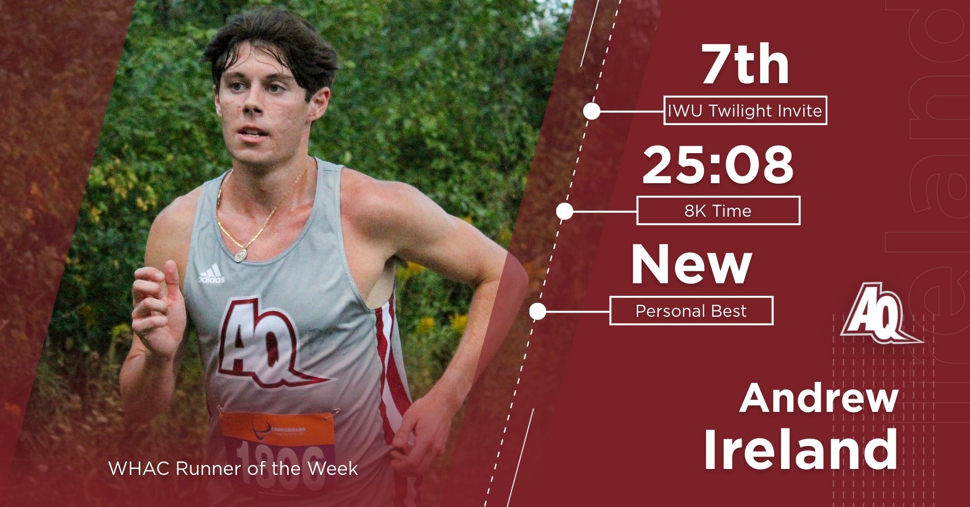 Andrew Ireland Named WHAC Cross Country Runner of the Week - Aquinas ...