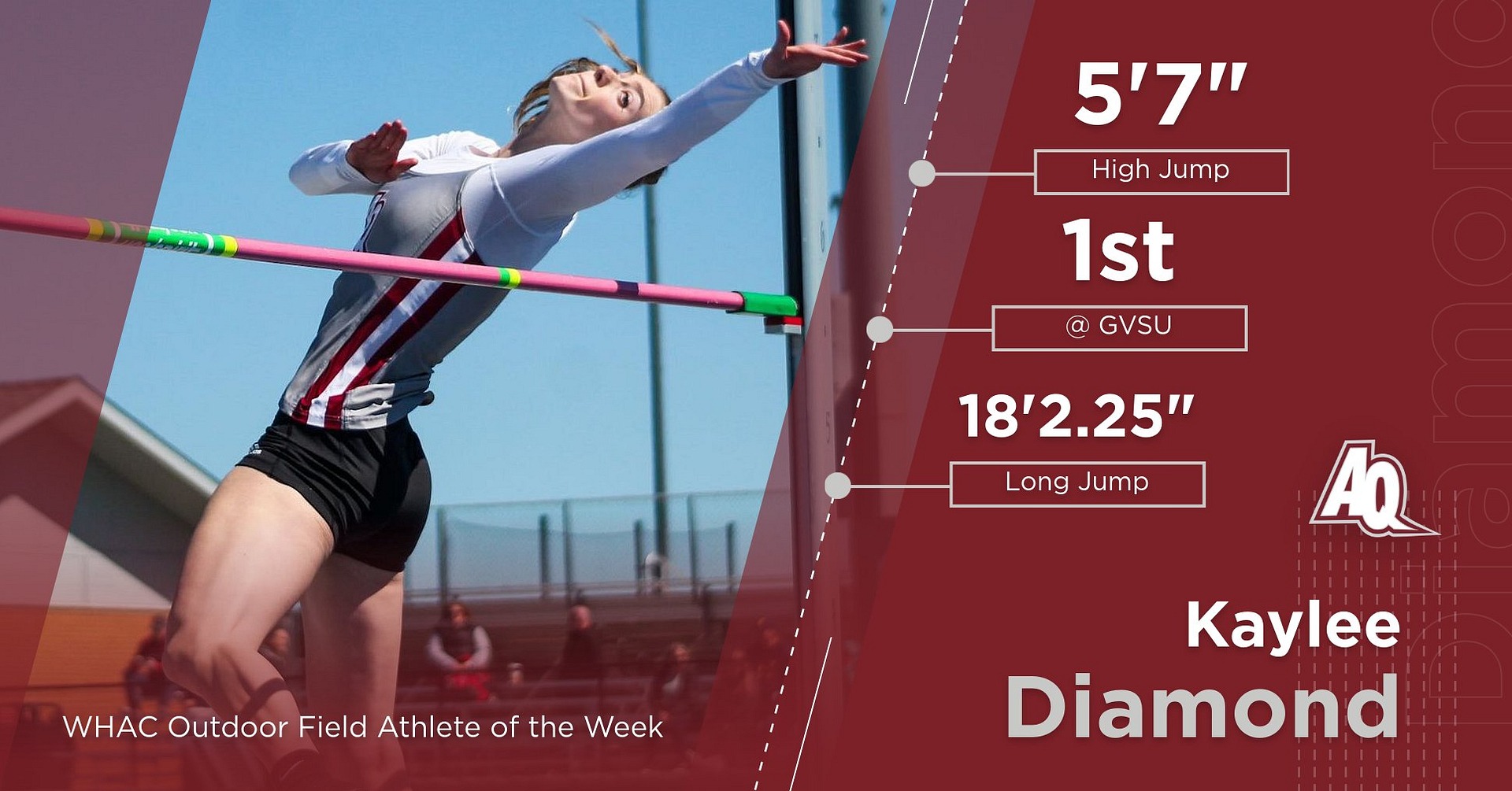 Kaylee Diamond Named WHAC Field Athlete of the Week Following Another ...
