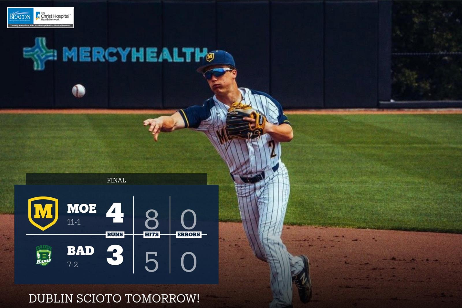 Big Moe drops Badin 4-3 - Archbishop Moeller Crusaders Athletics