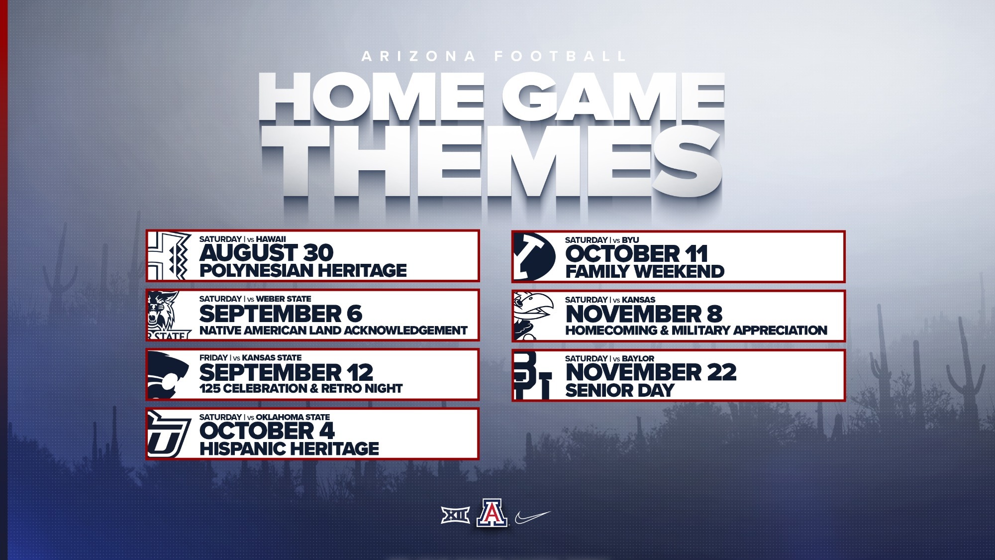 Wildcats Announce 2025 Football Schedule - University of Arizona Athletics