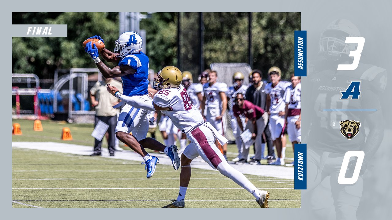 Football Downs No. 13 Kutztown in Season Opener - Assumption University