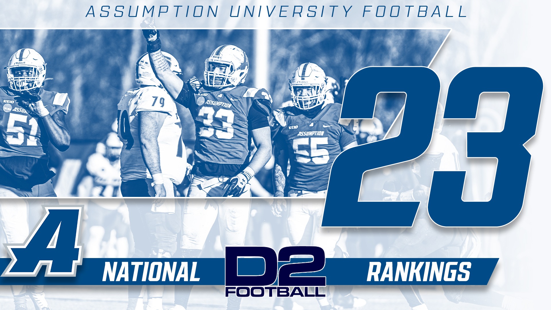 Football Ranked 23rd in Final 2022 D2Football.com Poll - Assumption ...