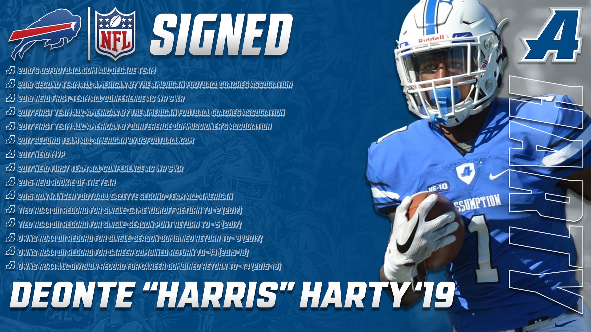 Alumni Deonte Harty '19 Signs with Buffalo Bills - Assumption University