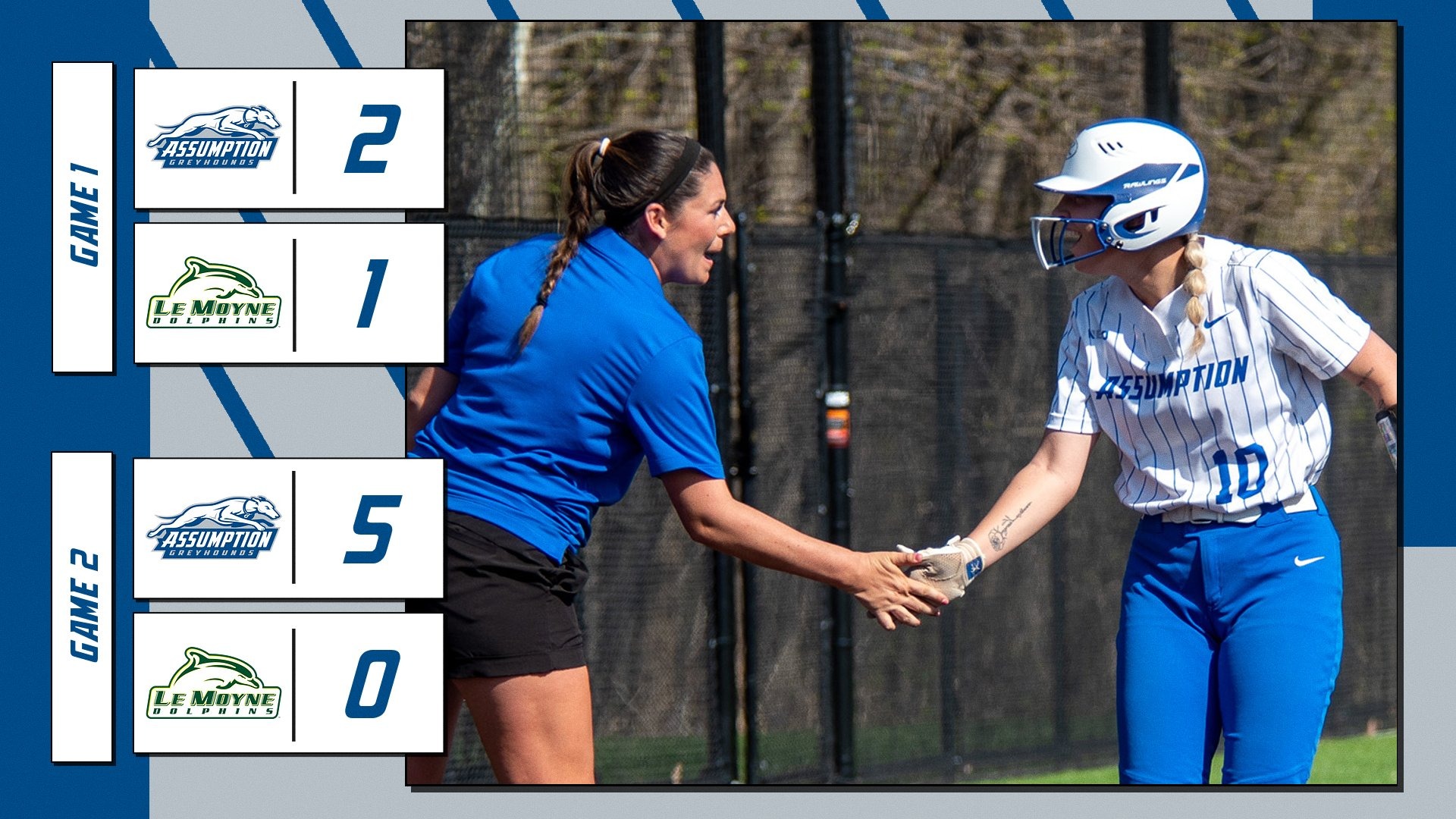 Softball picks up sweep of Le Moyne in key NE10 Matchup - Assumption ...