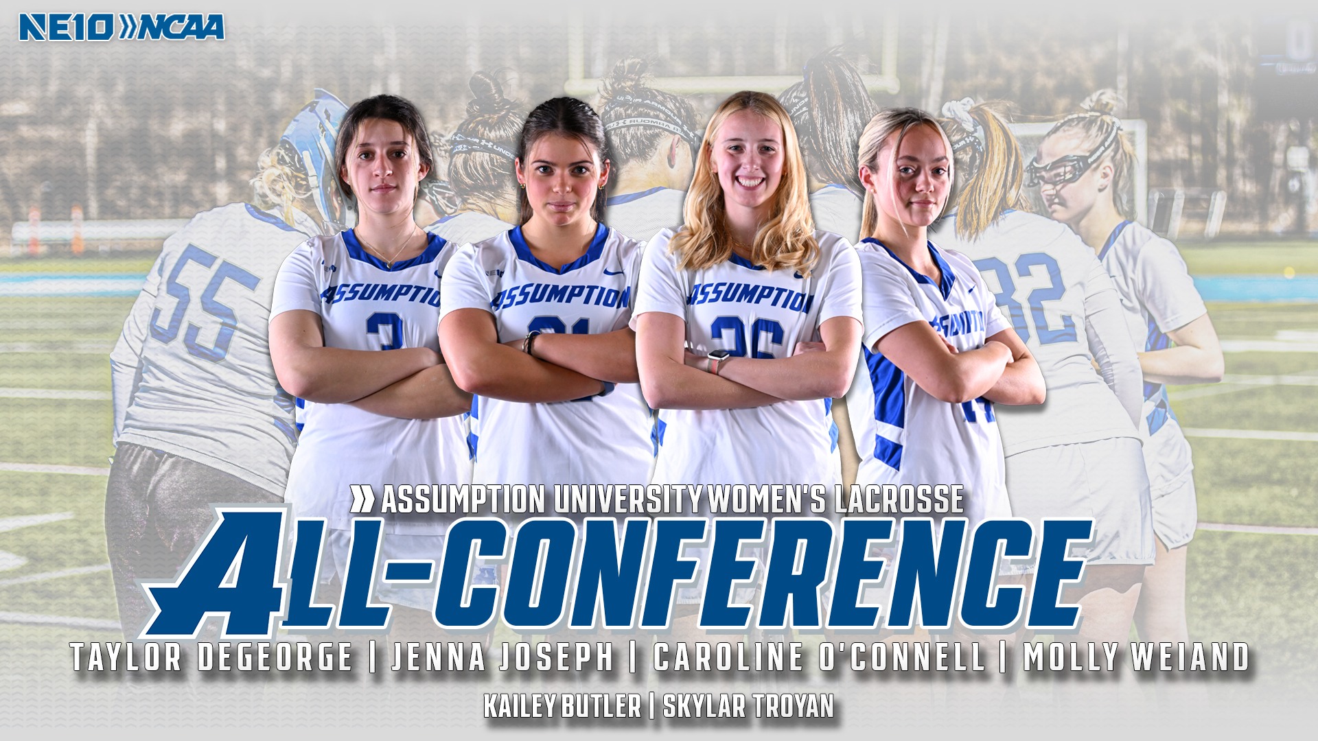 Joseph, Degeorge, O'Connell, and Weiand Named All-NE10 - Assumption ...