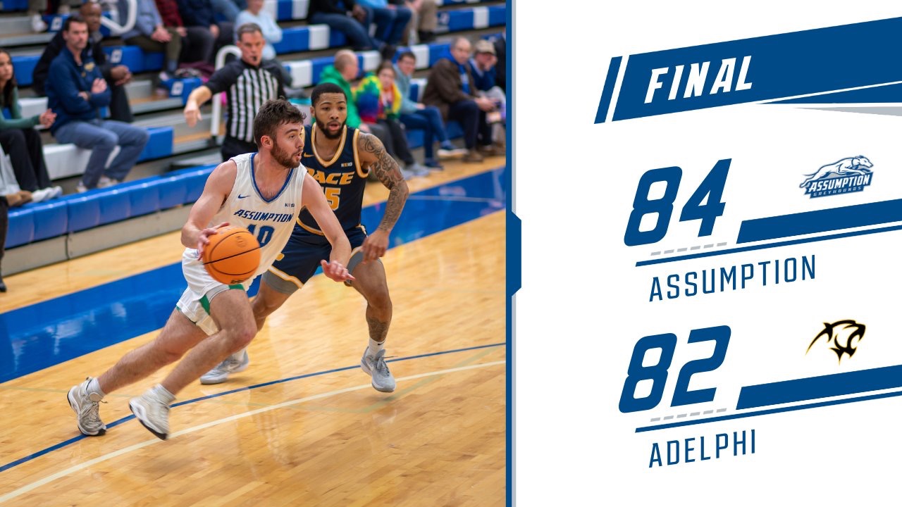 Men's Basketball rallies late to upend Adelphi 84-82 - Assumption ...