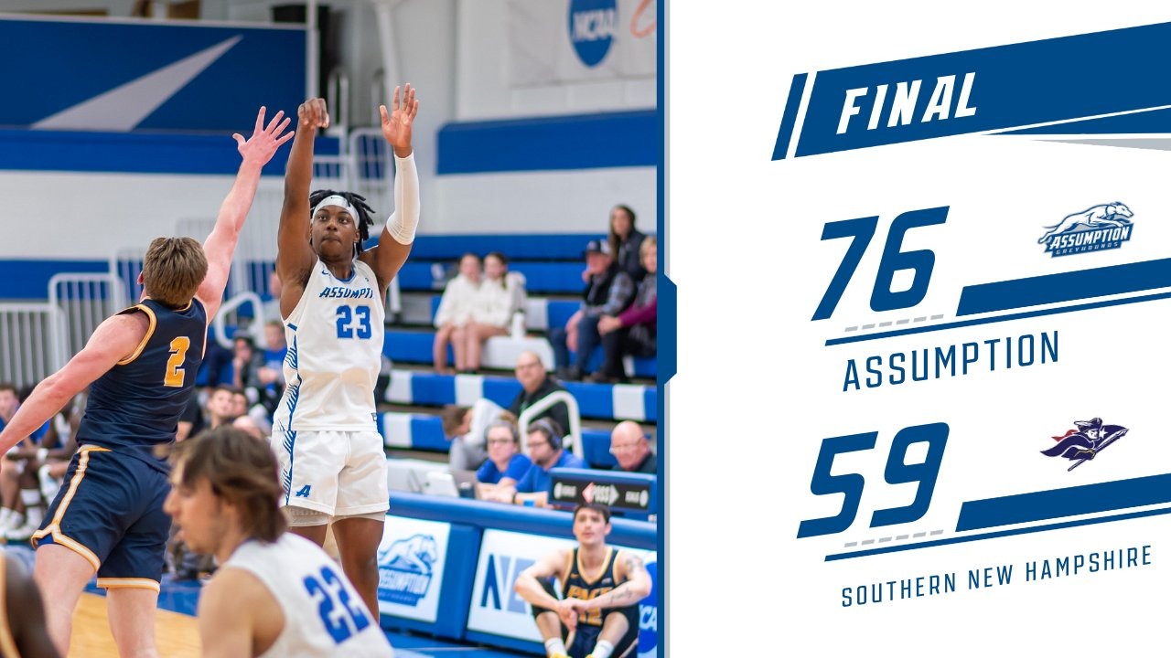 Men's Basketball's second-half surge defeats SNHU, 76-59 - Assumption ...