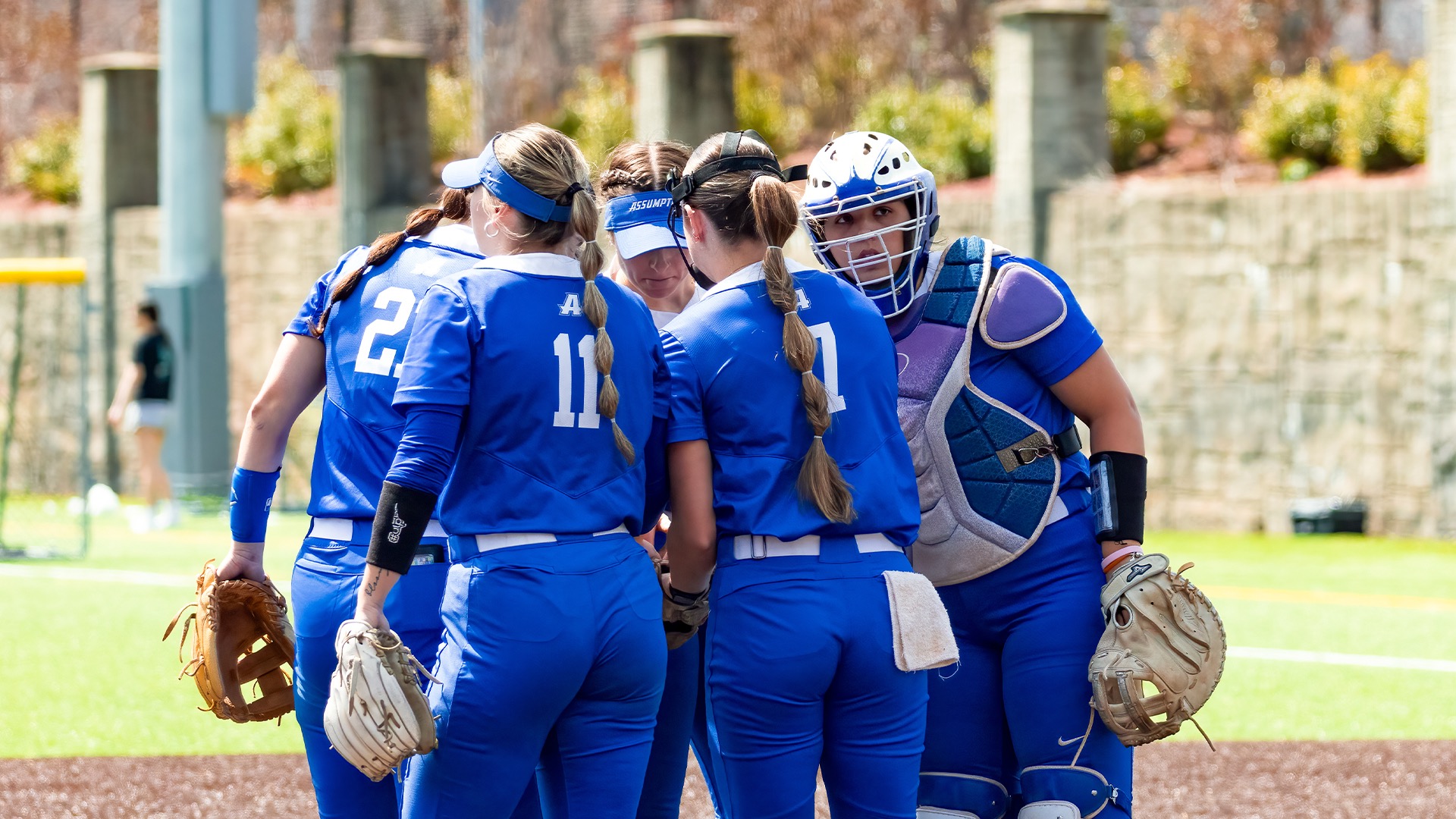 Softball drops a pair at Adelphi - Assumption University