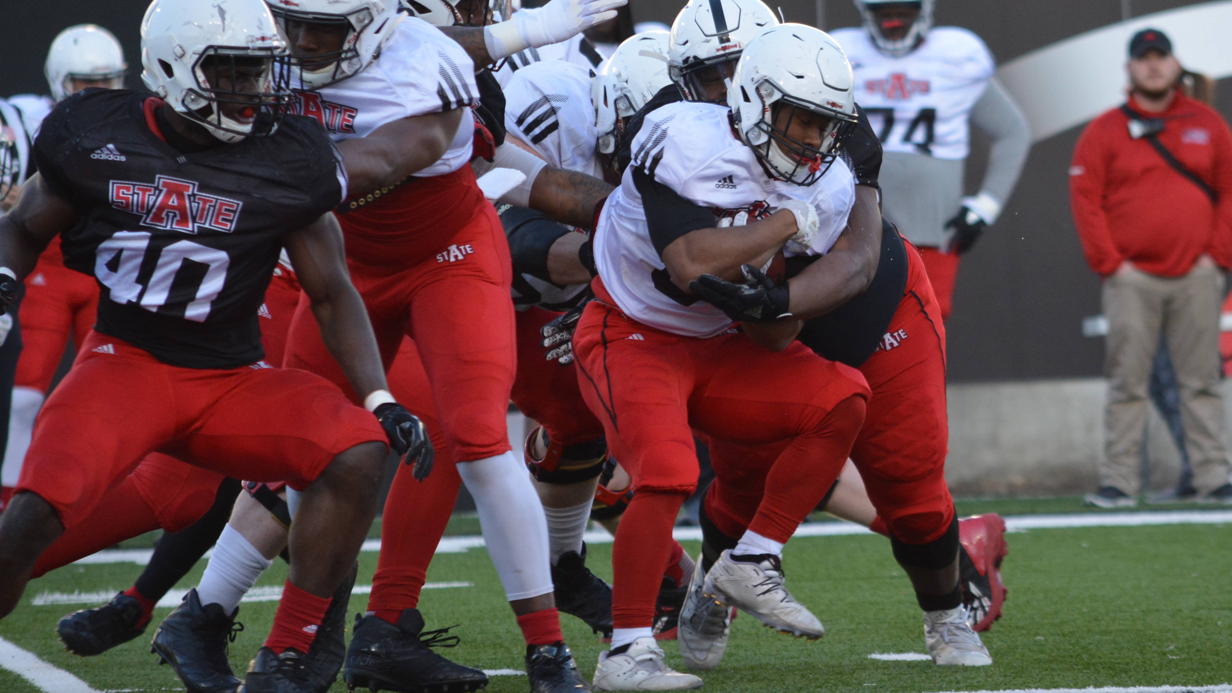 A-State Football Conducts First Spring Scrimmage - Arkansas State ...