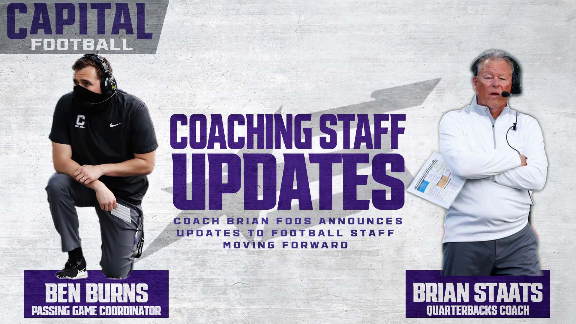 Brian Staats Joins Football Coaching Staff; Ben Burns Elevated to ...