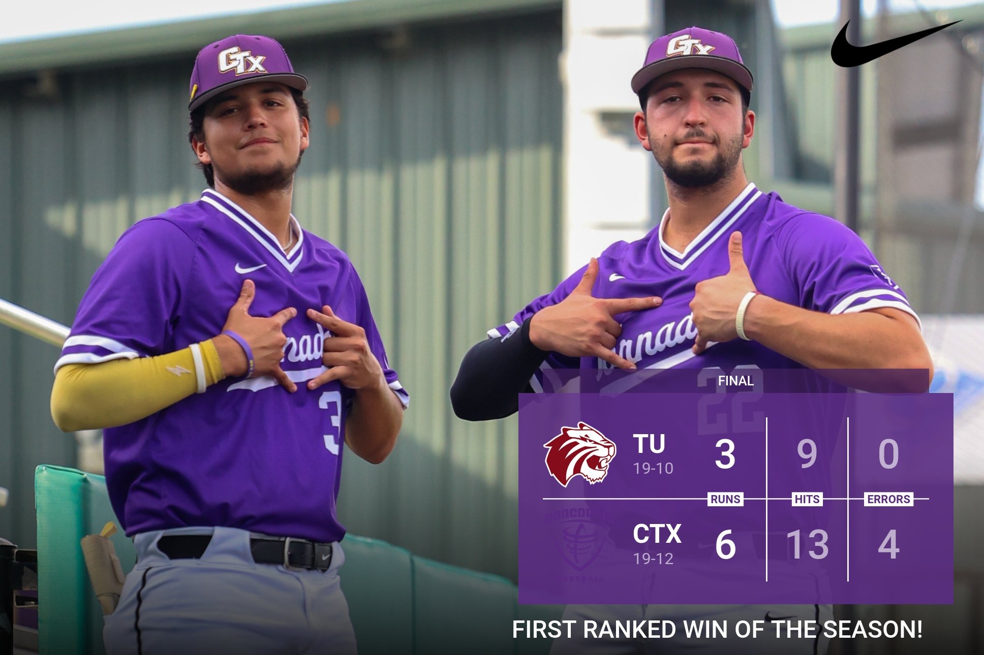 Baseball Takes Down #23 Trinity - Concordia University Texas Athletics