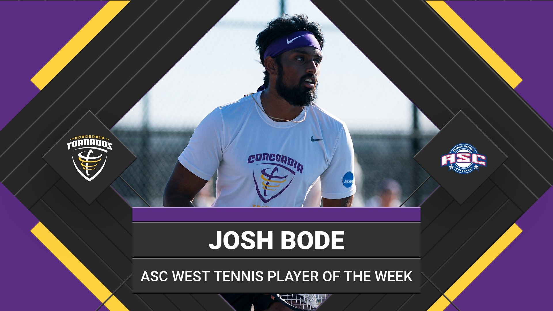 Joshua Bode Earns ASC West Tennis Player of the Week - Concordia ...