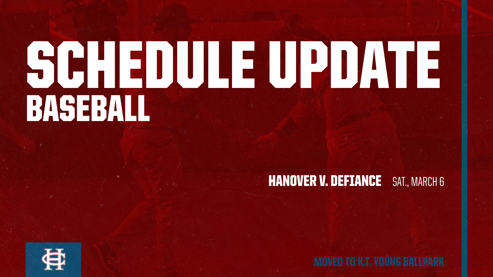 Baseball announces venue change with Defiance - Hanover College