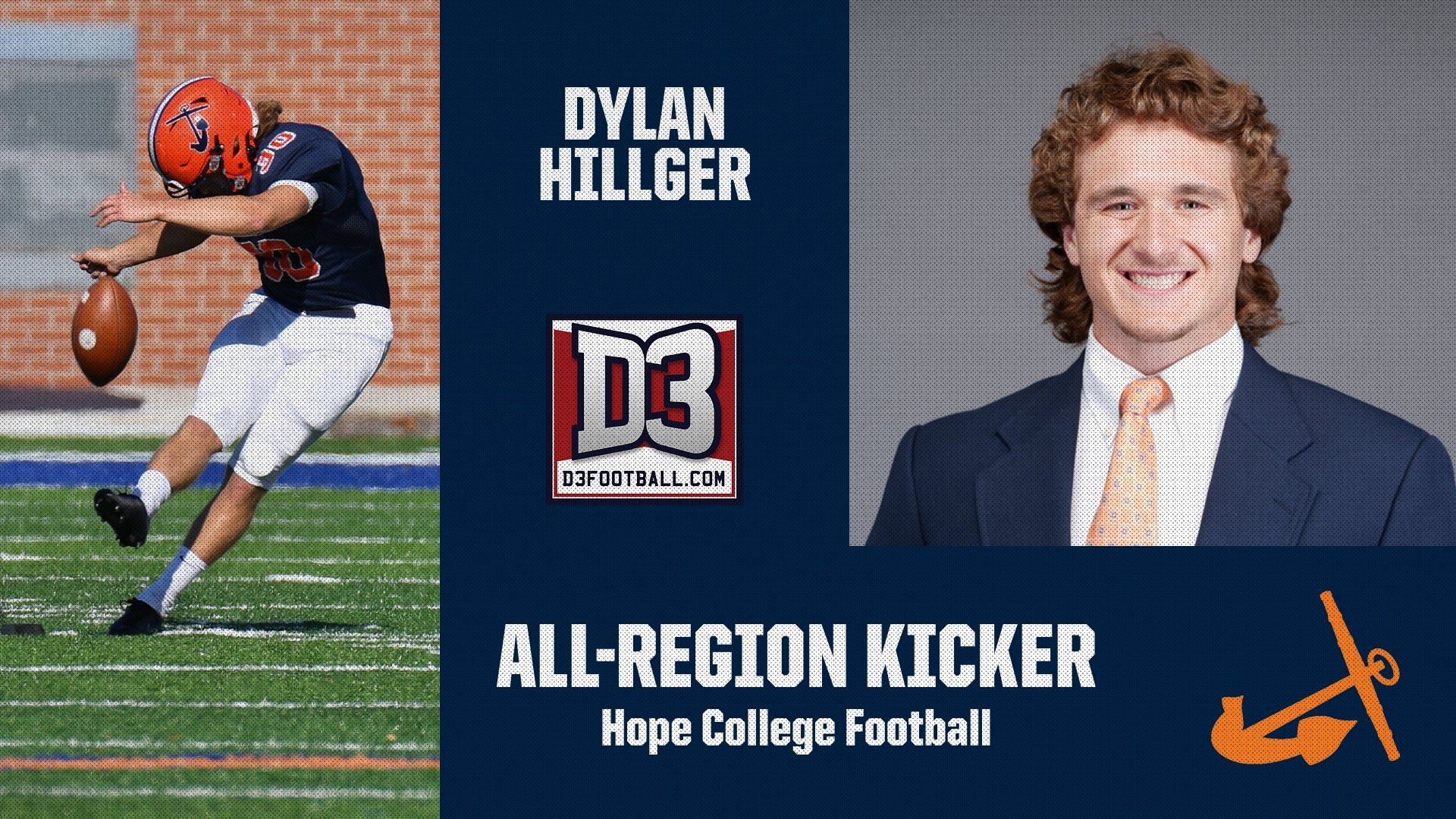 Kicker Dylan Hillger Earns D3football.com All-Region Honors - Hope College