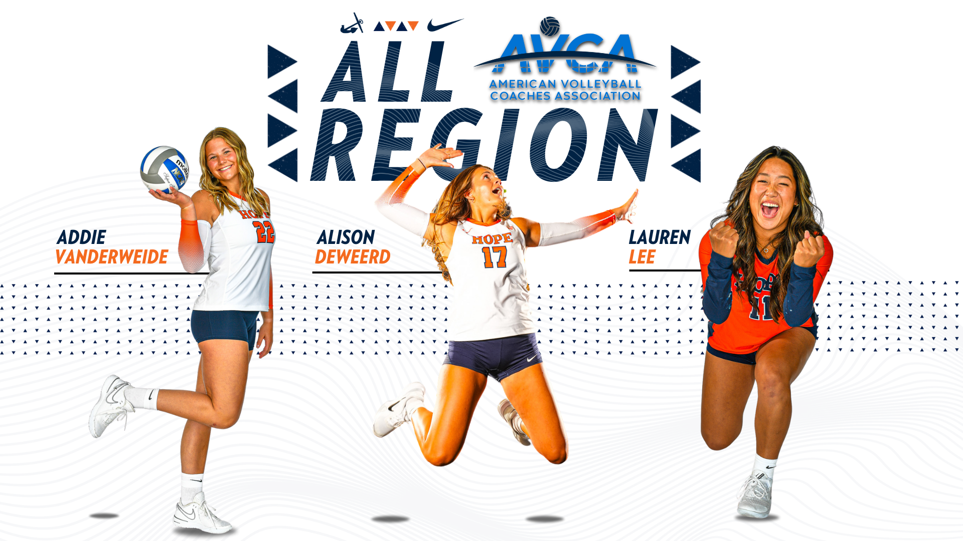 Three from Volleyball Earn All-Region Honors, Addie VanderWeide Named ...
