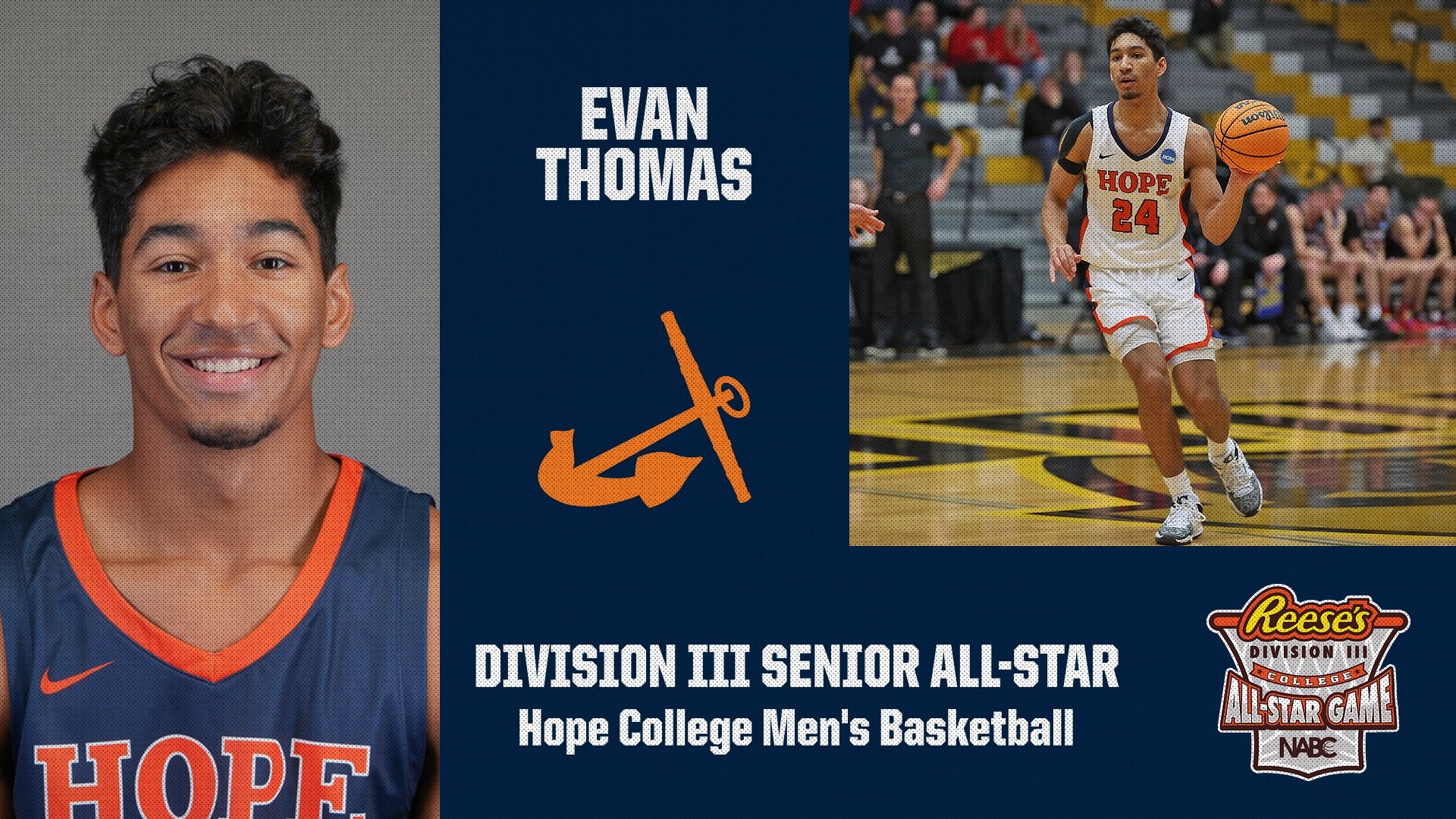 Evan Thomas Chosen to Play In NABC Reese's Senior All-Star Game - Hope College