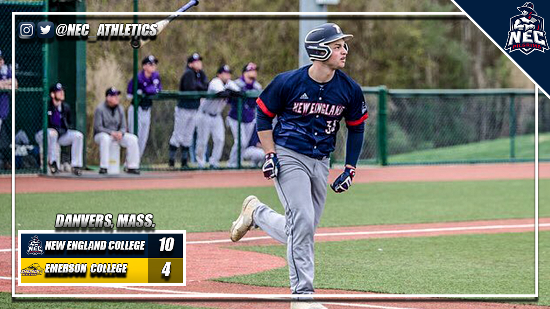 Morin Slugs Pilgrims Past Emerson, 10-4 - New England College
