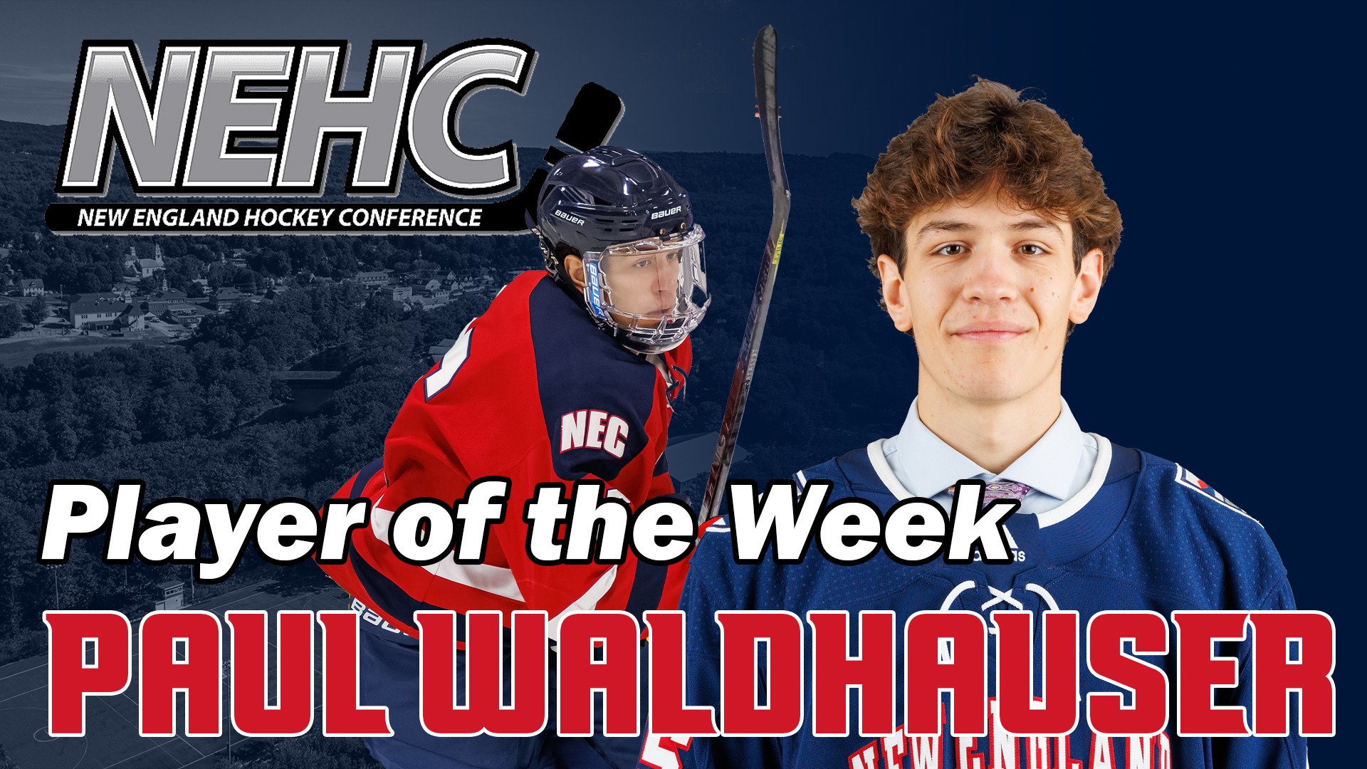 Waldhauser Named NEHC Player of the Week - New England College