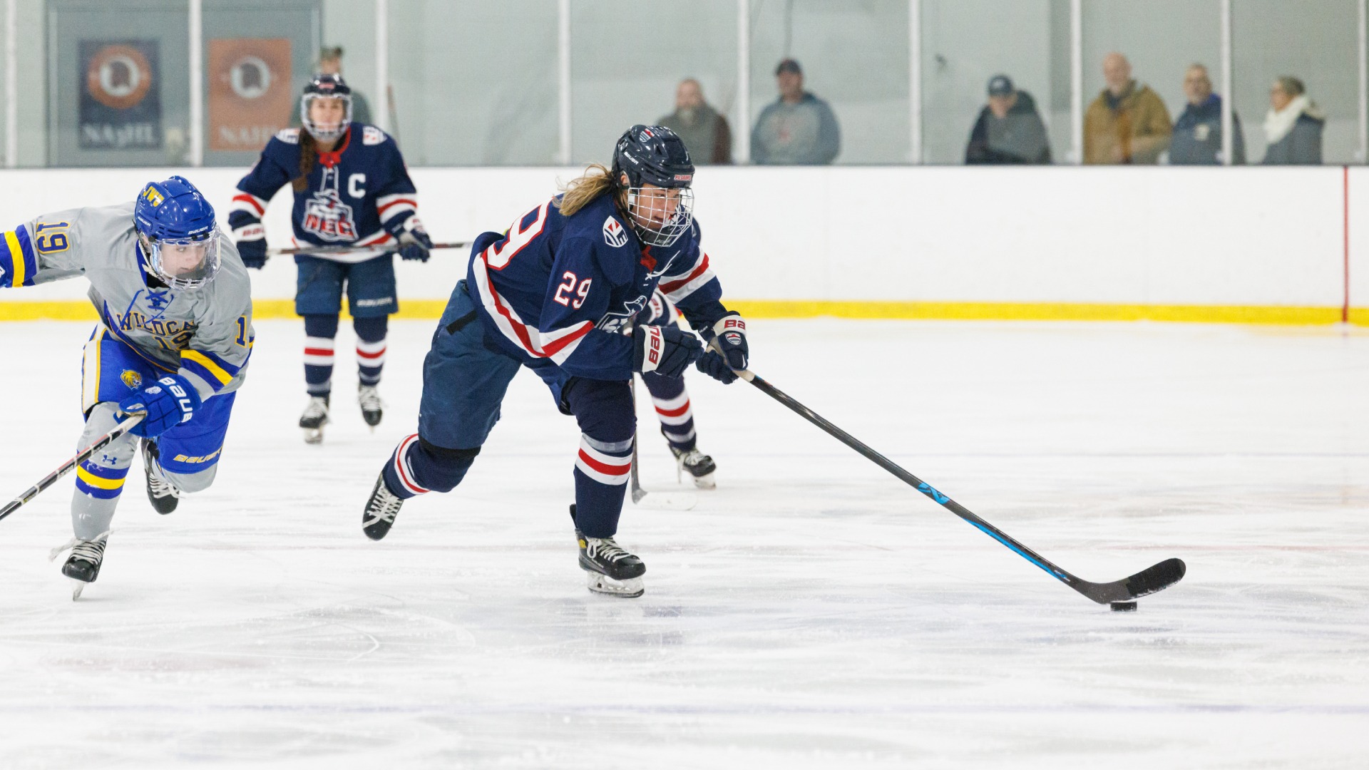 Lindberg’s Hat-Trick Flourishes Women’s Ice Hockey against Trailblazers - New England College