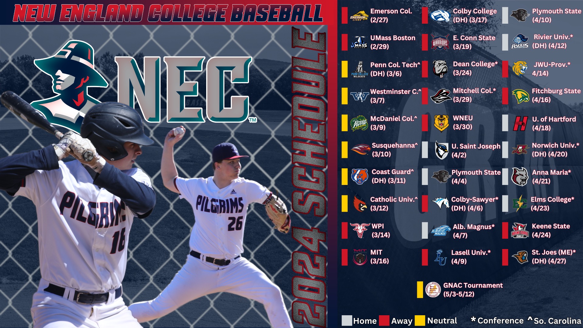 Baseball Releases 2024 Schedule - New England College