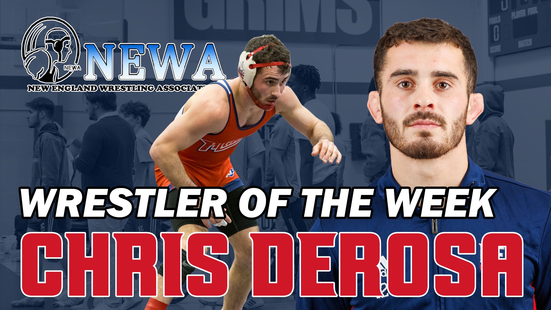 Derosa Named Newa Wrestler Of The Week New England College