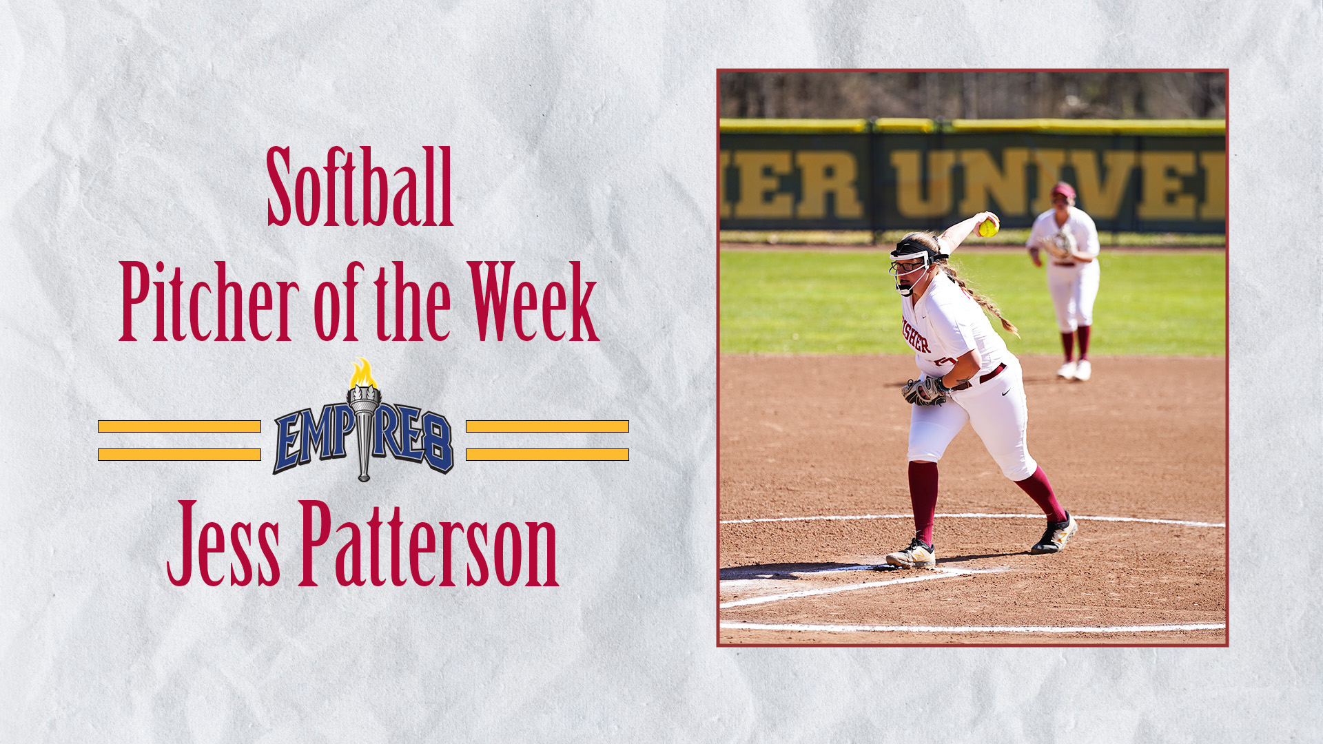Patterson Earns Empire 8 Softball Pitcher of the Week - St. John Fisher ...