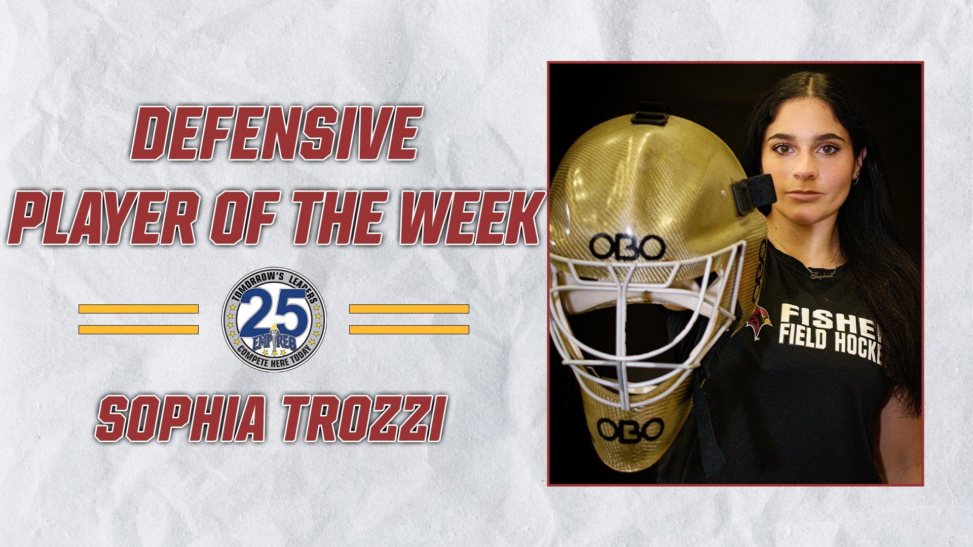 Trozzi Named Empire 8 Defensive Player of the Week - St. John Fisher University Athletics