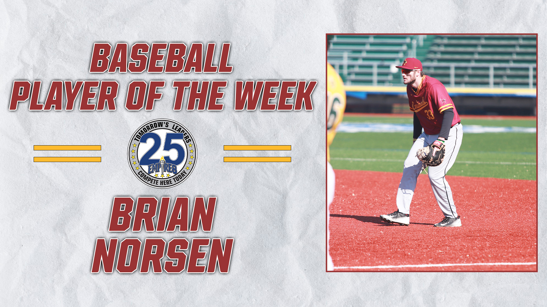 Norsen Named Empire 8 Baseball Player of the Week - St. John Fisher ...