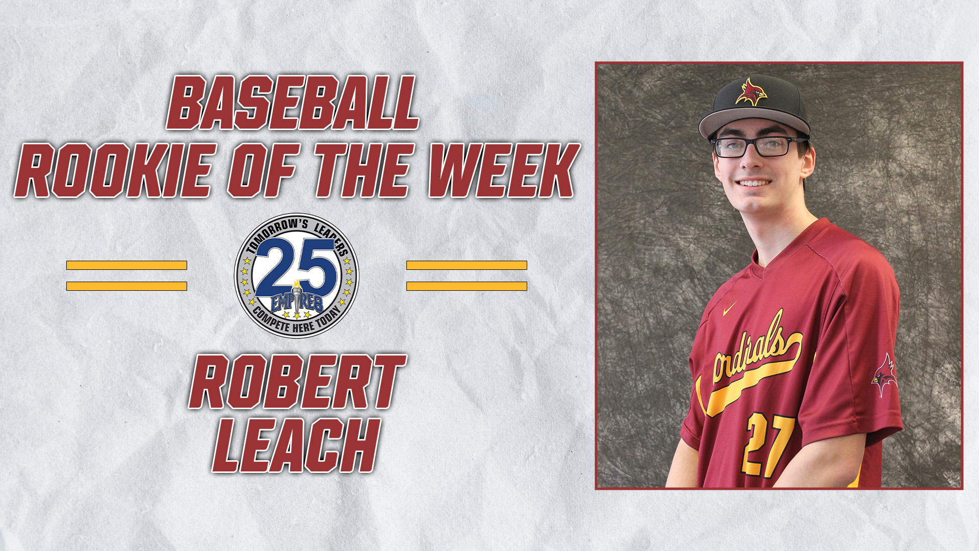 Leach Named Empire 8 Baseball Rookie of the Week - St. John Fisher ...