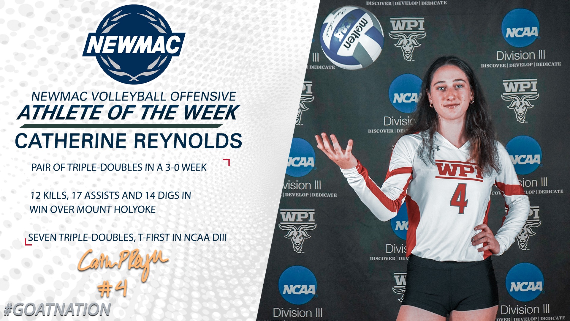 Catherine Reynolds - 2023-24 - Women's Volleyball - Worcester ...