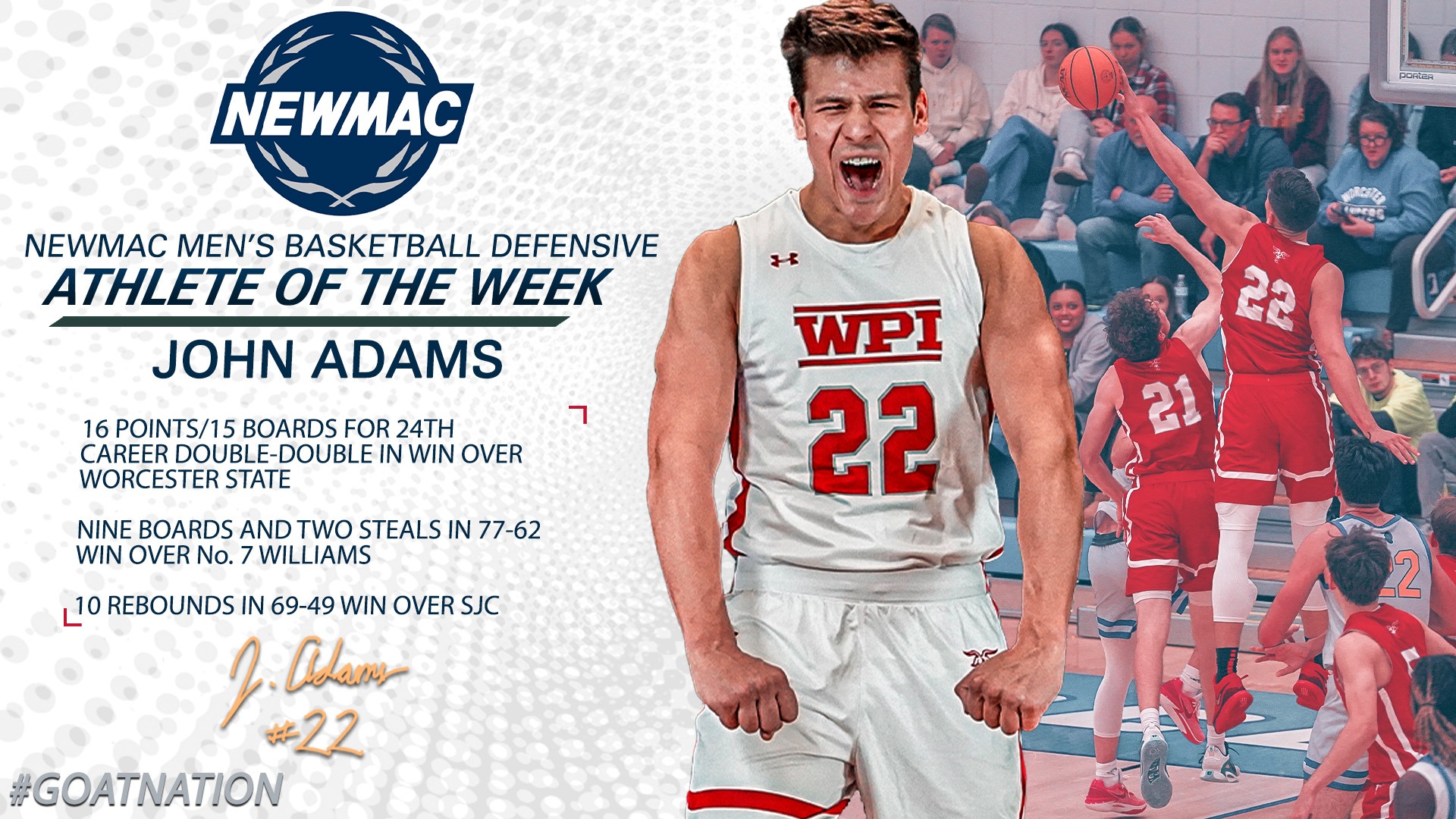 John Adams - 2023-24 - Men's Basketball - Worcester Polytechnic Institute