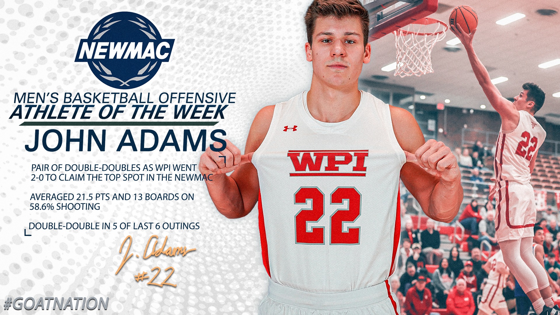 John Adams - 2023-24 - Men's Basketball - Worcester Polytechnic Institute