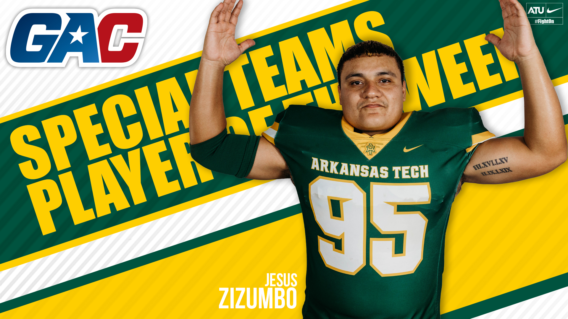 Zizumbo named GAC Special Teams Player of the Week - Arkansas Tech ...