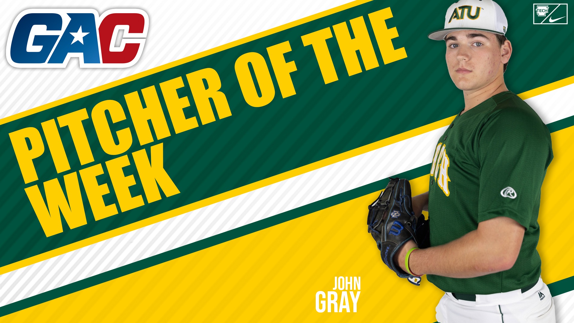 John Gray named GAC Pitcher of the Week - Arkansas Tech University ...