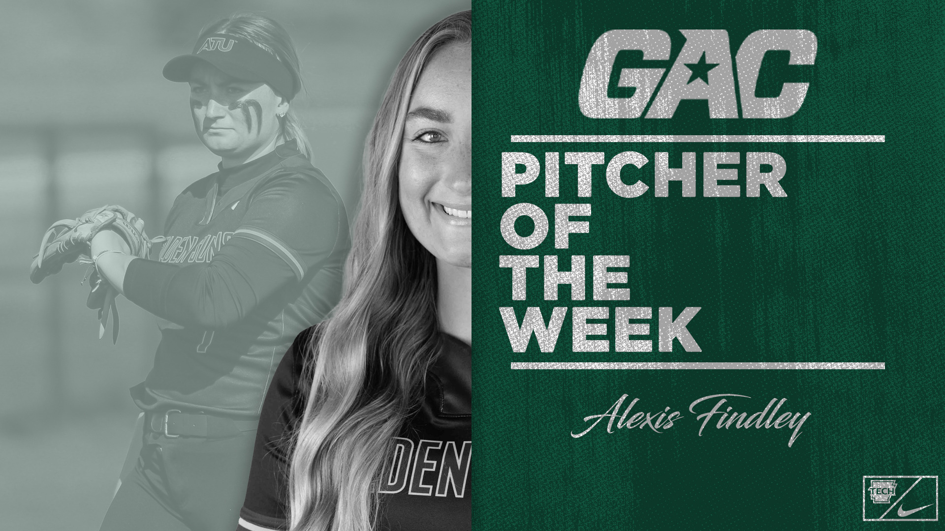 Alexis Findley named GAC Pitcher of the Week - Arkansas Tech University ...