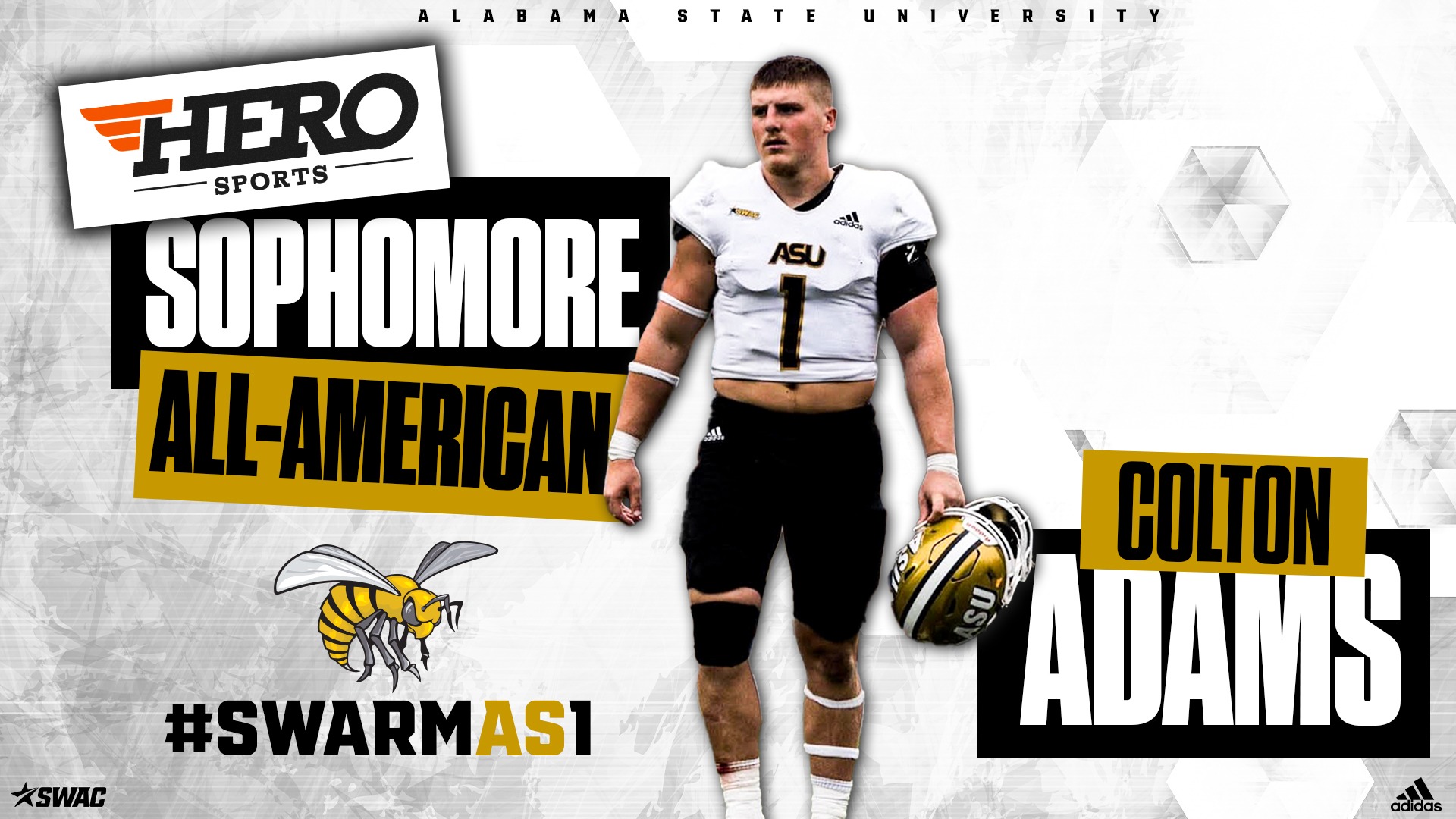 Colton Adams Named Hero Sports Sophomore All-American - Alabama State ...