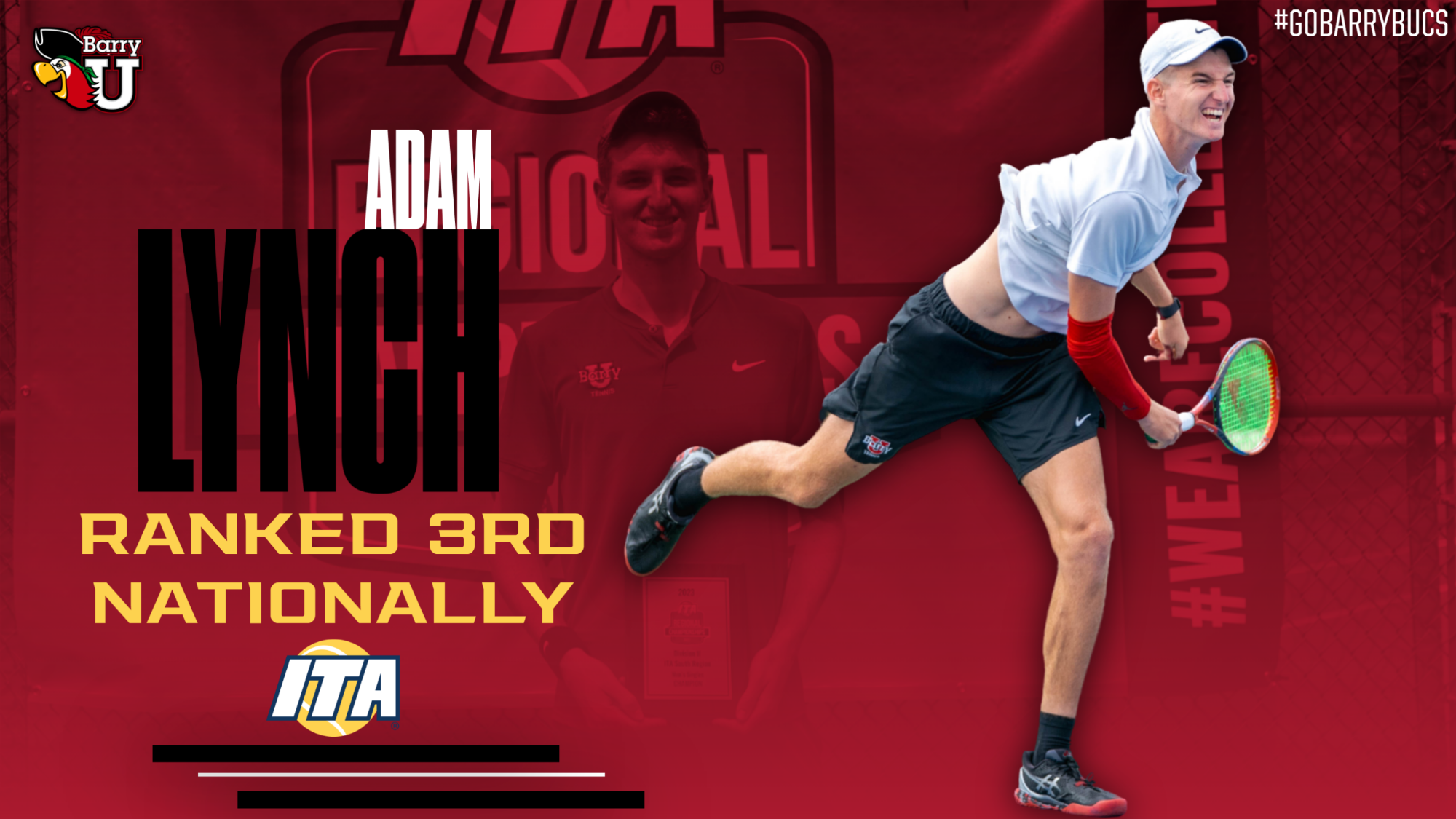 Men's Tennis Adam Lynch Ranked Third In Nation By ITA In Singles ...