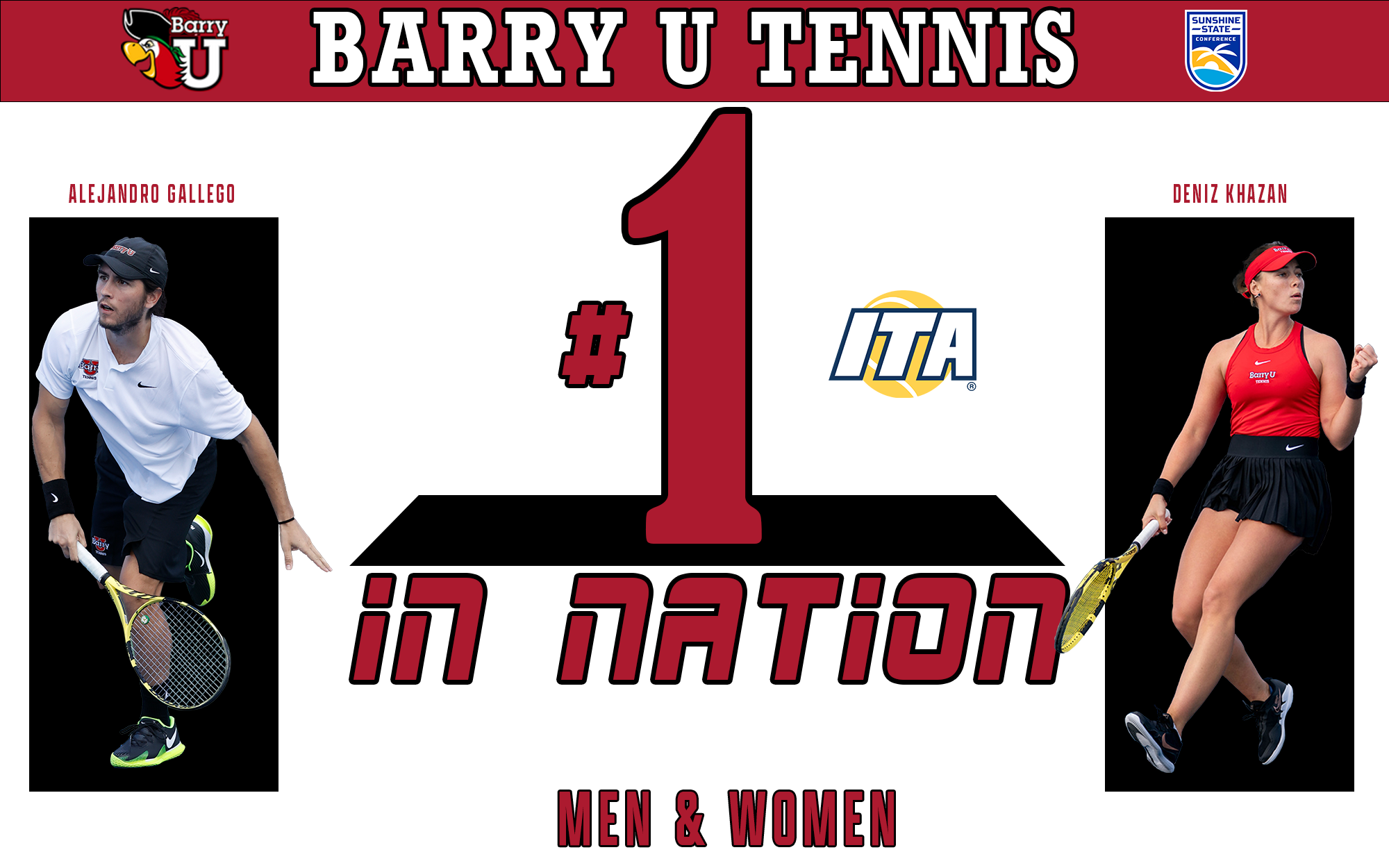 Mens And Womens Tennis Remain 1 In Latest Ita Team Rankings Barry