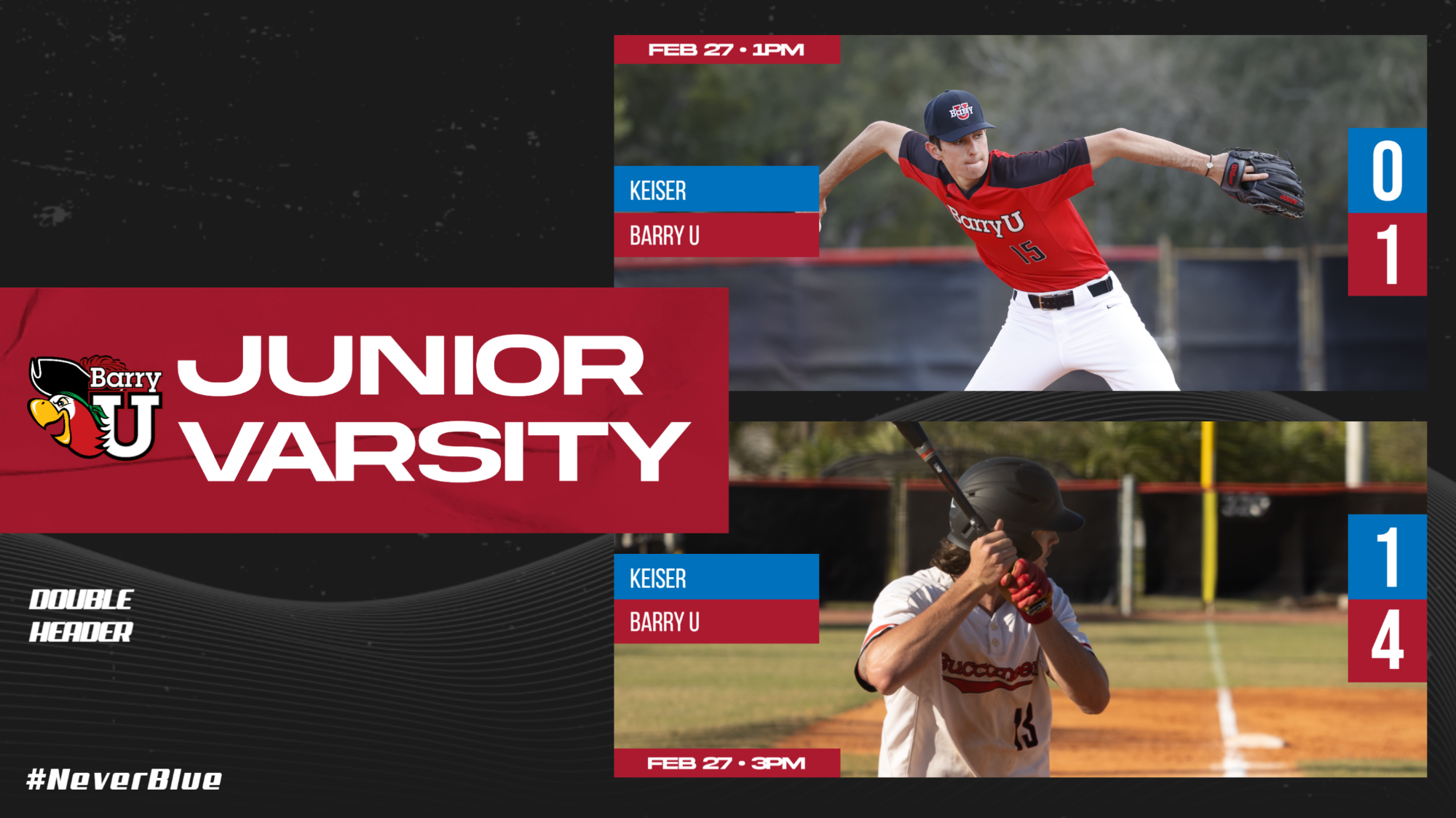 Junior Bucs Sweep Baseball Doubleheader From Seahawks - Barry University Athletics